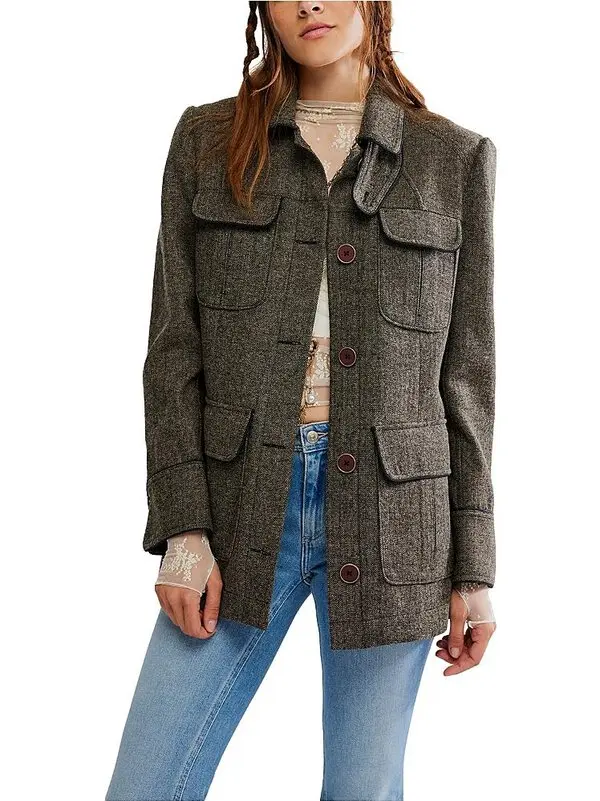 Free People Renaux Officer Jacket - Espresso