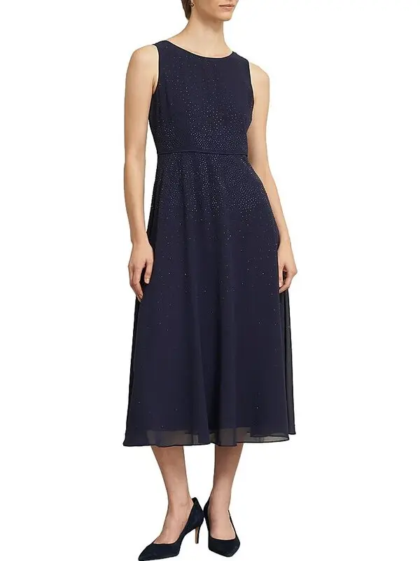 HOBBS LONDON Kiki Embellished Midi Dress - Midnight Navy