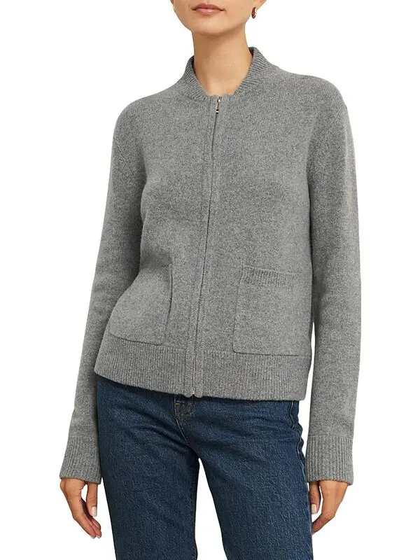 HOBBS LONDON Bonnie Knitted Jacket - Mid Grey Melange