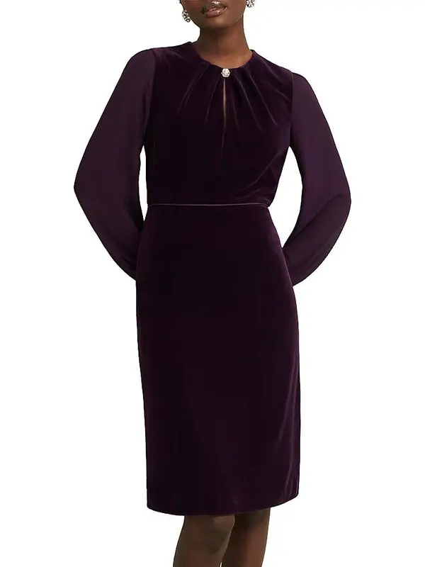 HOBBS LONDON Willow Shift Dress - Mulberry Plum