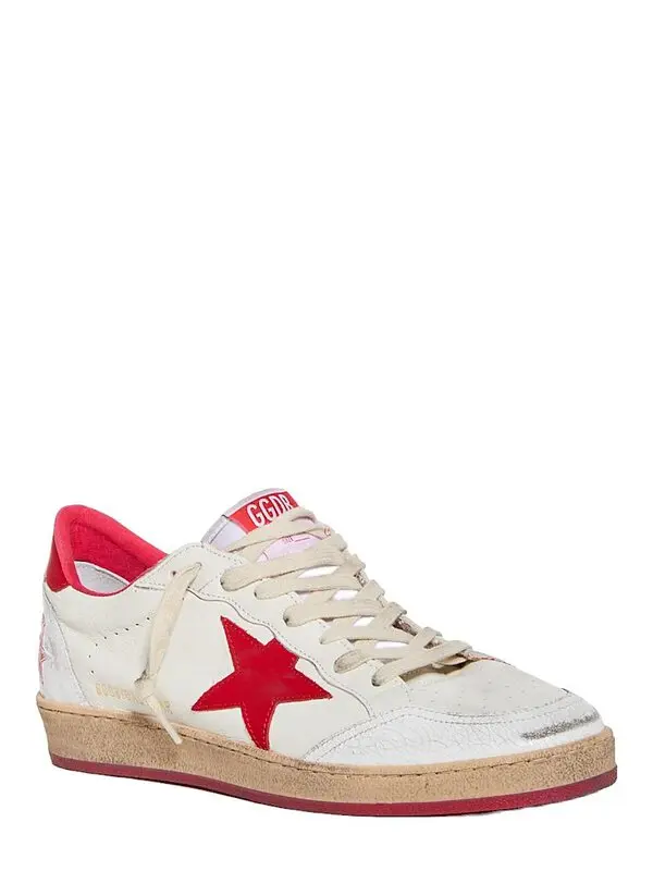 Golden Goose Ballstar Low Top Sneakers - White/straw