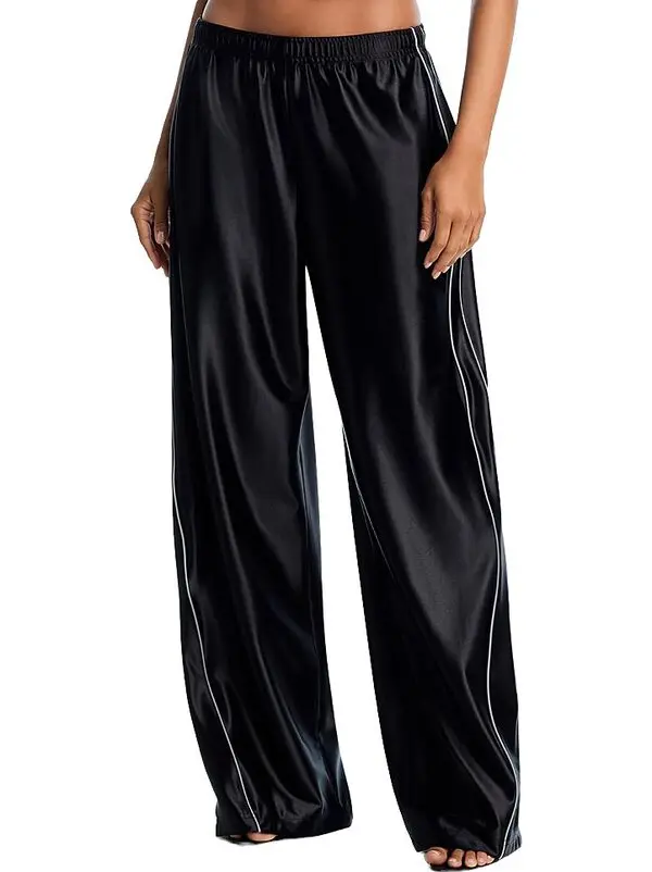 Alexander Wang Mid-rise Trackpants With Reflective Piping - Black