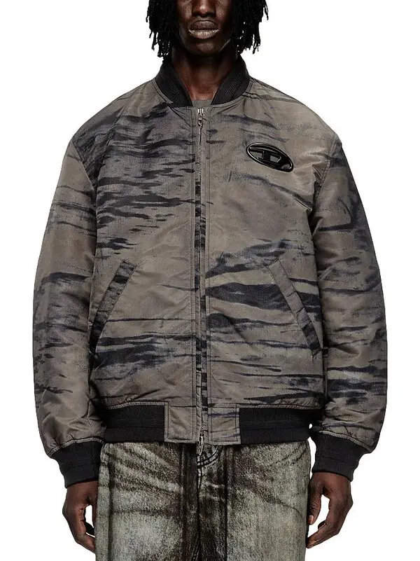 Diesel J-kepes-dlbz Printed Bomber Jacket - Black/denim