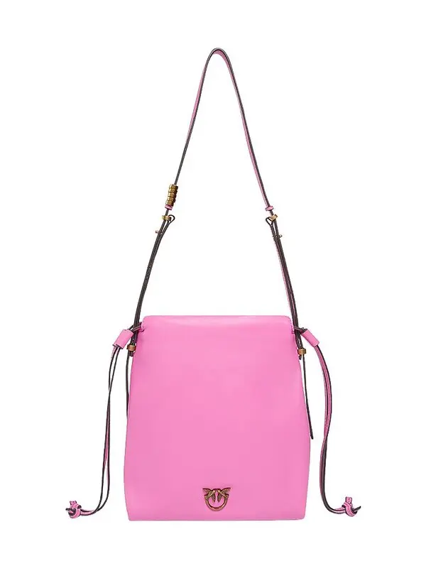 Pinko Slouchy Mini Leather Shoulder Bag - Pink