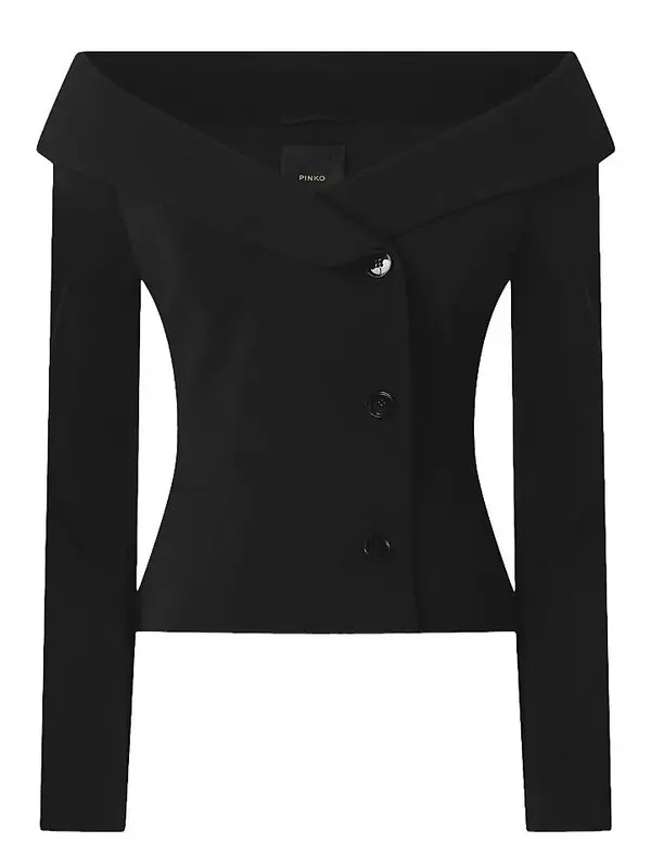 Pinko Antonina Off-the-shoulder Jacket - Limo Black
