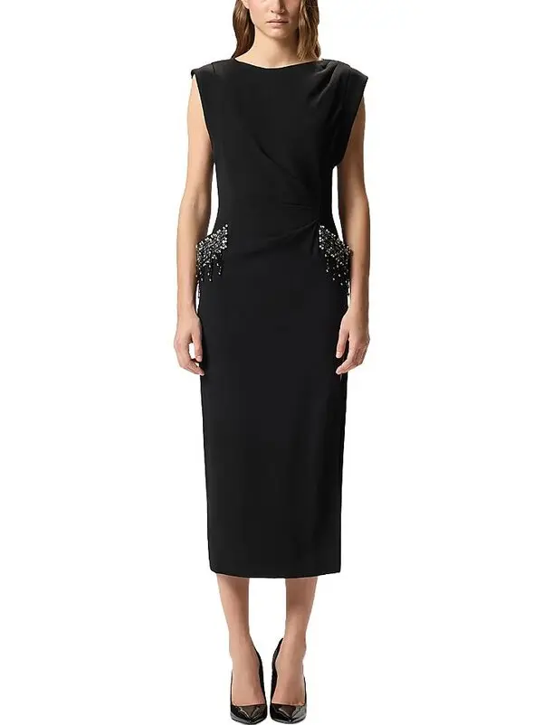 Pinko Freccette Midi Dress - Limo Black