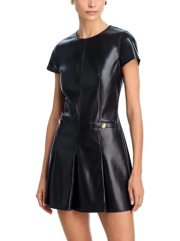 Cinq À Sept Faux Leather Nova Dress - Black