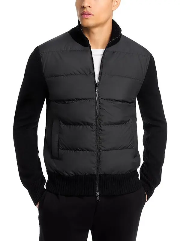 Moncler Knit Cardigan Down Jacket - Black