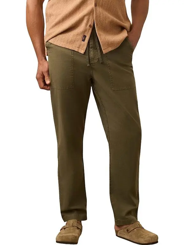 Faherty Brand Relaxed Fit Utility Pants - Light Pine