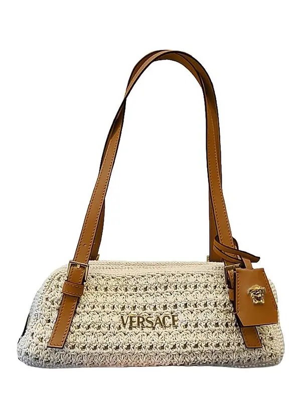 Versace Tag Shoulder Bag - Natural