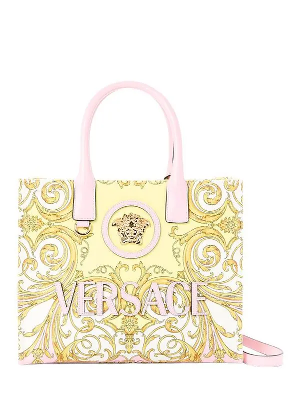 Versace La Medusa Printed & Embroidered Canvas Tote - Pastel