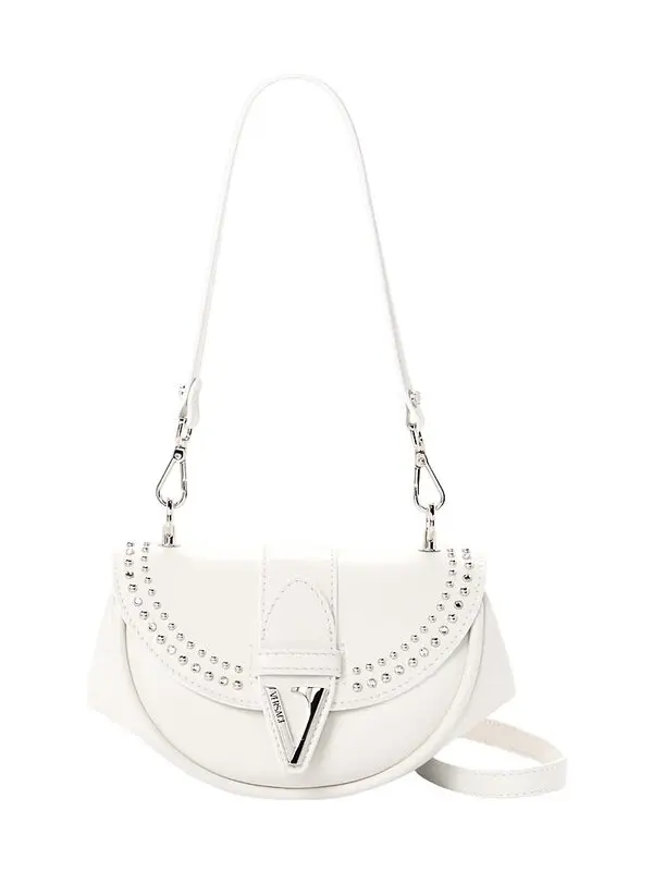 Versace Virtus Small Leather Shoulder Bag - Porcelain