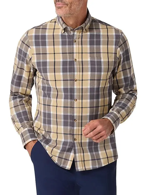 Mizzen+main Timothy Plaid City Flannel Shirt - Beige/khaki