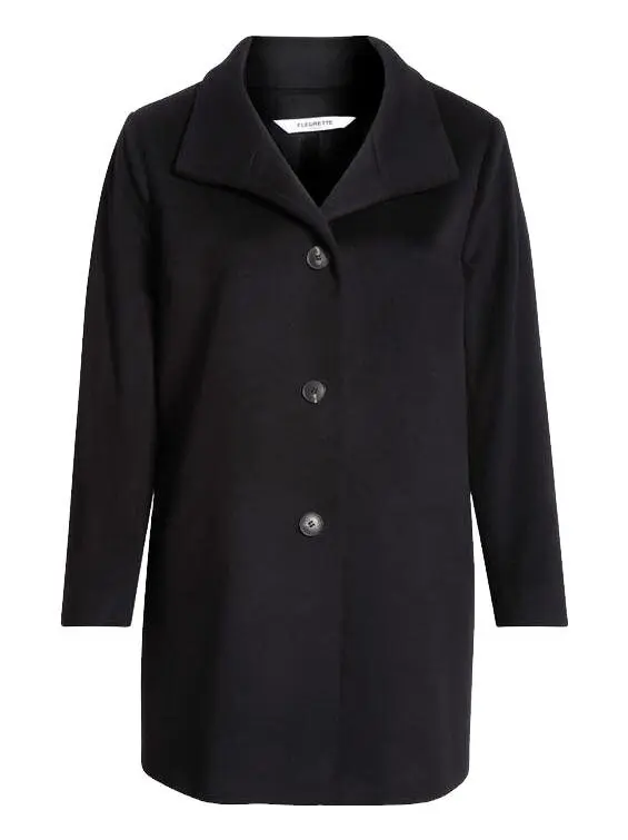 Fleurette Grace Wool Coat - Black