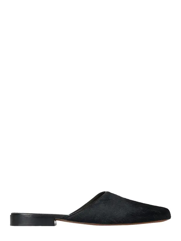 THE ROW Penelope Calf Hair Mules - Black