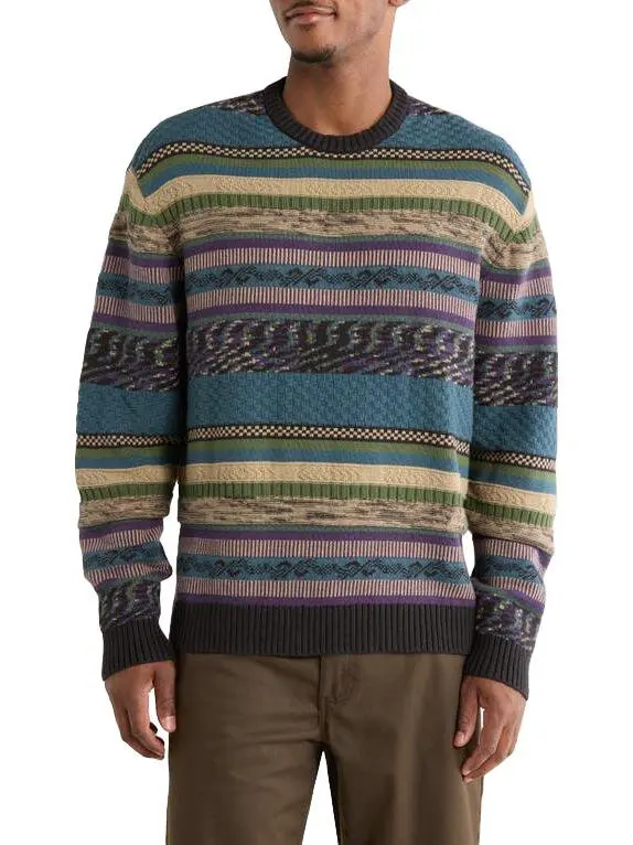 VANS Boyer Stripe Cotton Sweater - Black/stargazer