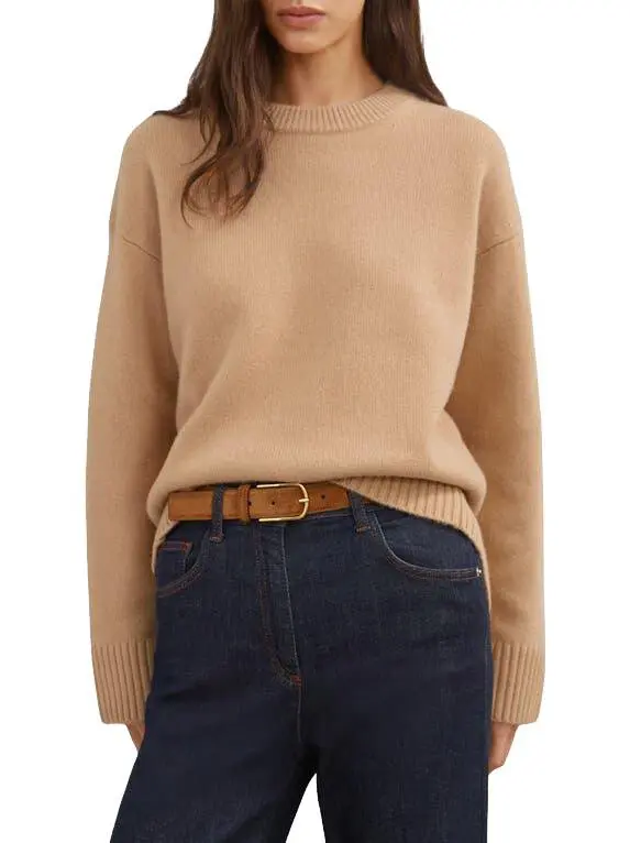 REISS Ella Wool & Cashmere Sweater - Camel