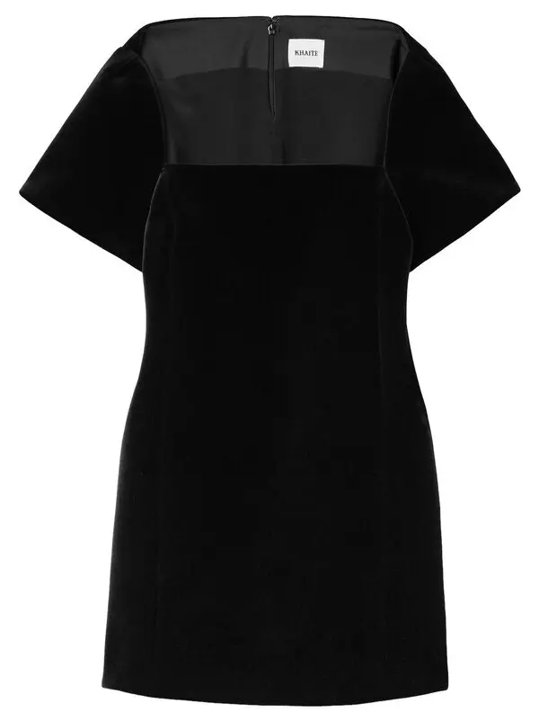 Khaite Benji Velvet Mini Dress - Black