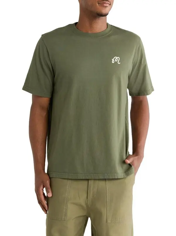 MALBON Oakwood Logo Cotton T-shirt - Olivine