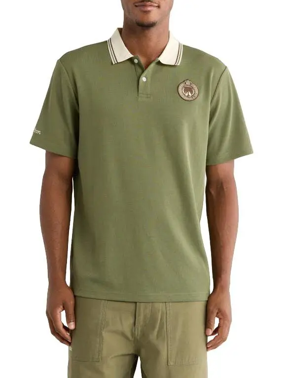 MALBON Fairway Oakwood Piqué Polo - Olivine