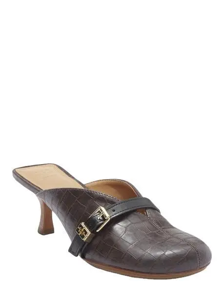 GANNI Sue Buckle Mule - Chocolate Fondant