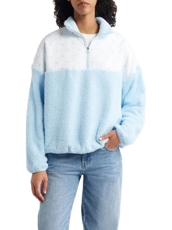 HAPPY CAMP3R Sprinkle Aria Half-zip Fleece Pullover - Ice Blue