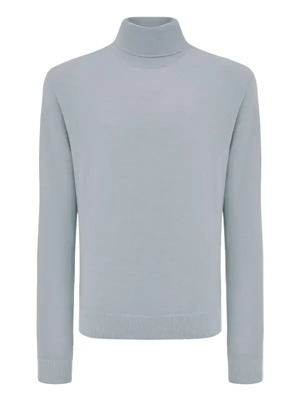 Canali Nuvola Brianza Seamless Pure Wool Turtleneck - Green