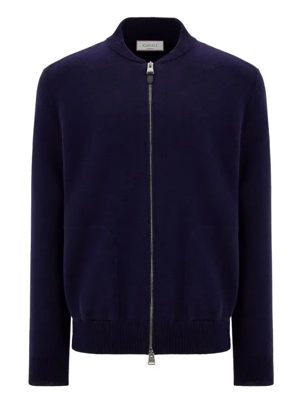 Canali Beech-blend Bomber - Blue