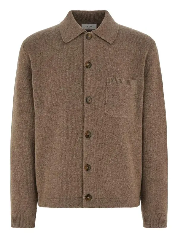 Canali Hazelnut Wool-cashmere Overshirt - Brown
