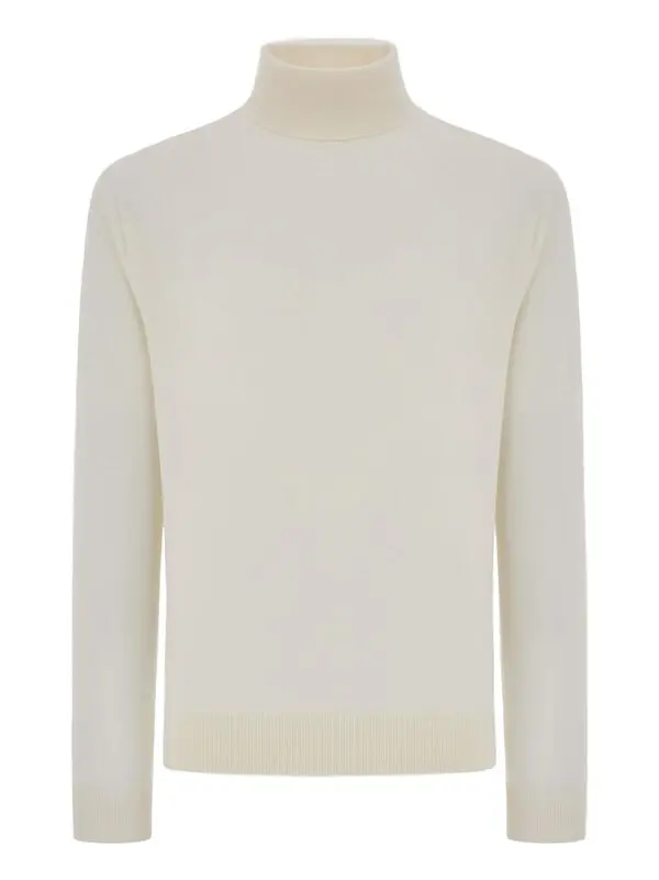 Canali Seamless Pure Wool Turtleneck - White