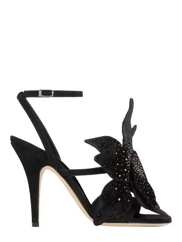 GIUSEPPE ZANOTTI 105mm Florant Embellished Floral Ankle-strap Sandals - Black