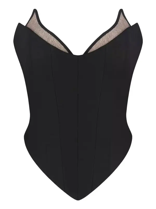 NUE Sweetheart-neckline Bustier Top - Black