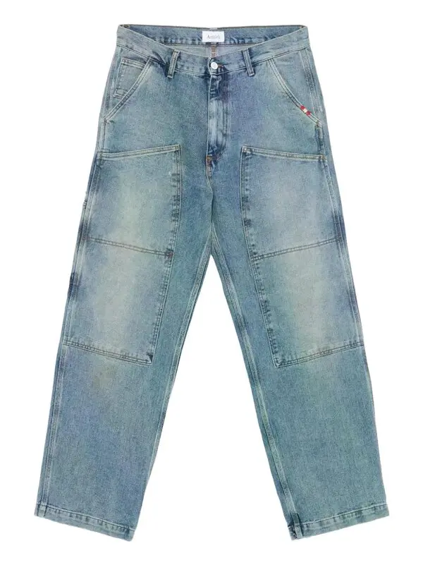 AMISH Paneled Belt-loop Jeans - Blue