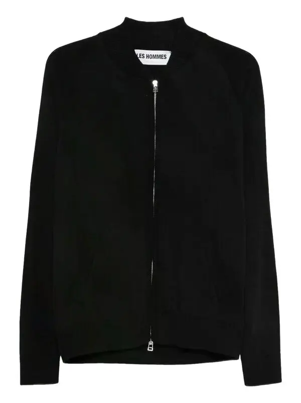 LES HOMMES Wool Cardigan - Black
