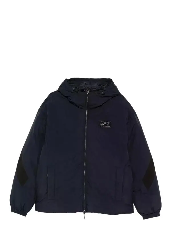 Emporio Armani Hooded Panelled Jacket - Blue