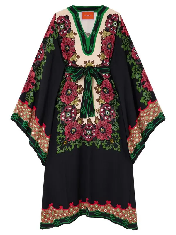 La DoubleJ Karis Printed Crepe Kaftan - Multi
