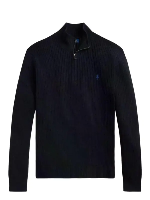 Ralph Lauren Zip Ribbed Sweater - Blue
