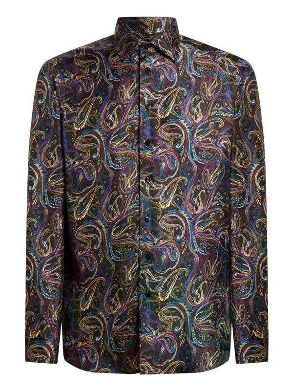 Etro Paisley-print Silk Shirt - Black