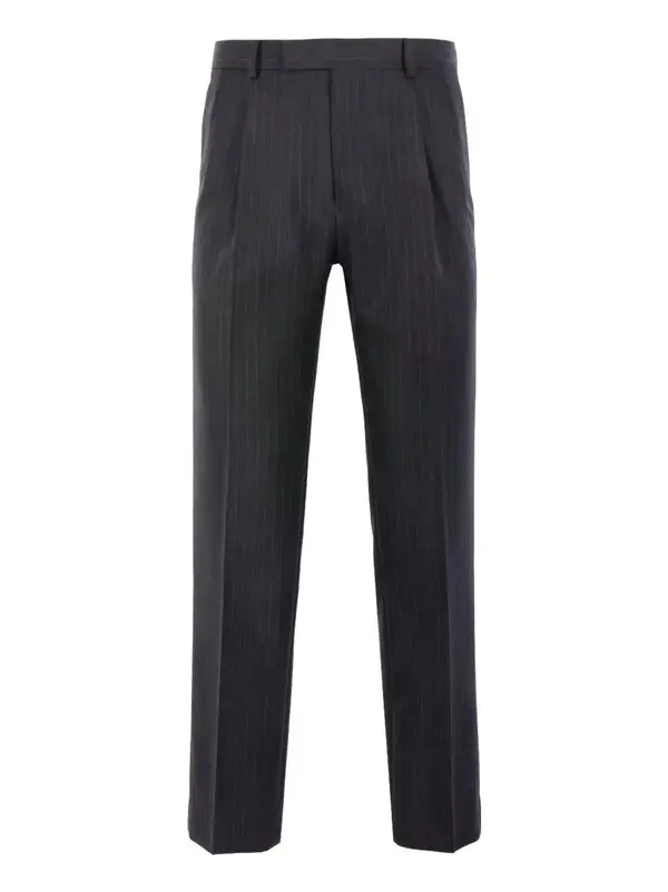 Auralee Striped Straight-leg Trousers - Grey