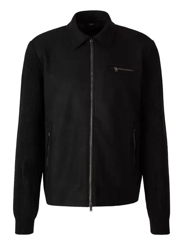 Herno Zip Cashmere Cardigan - Black