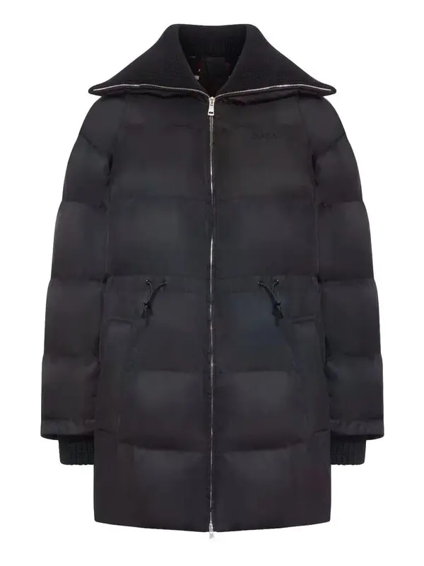 Gucci Quilted Coat With Ribbed-collar - Black