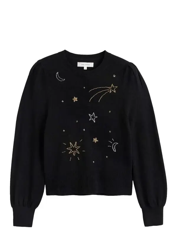Chinti & Parker Constellation Star Sweater - Black