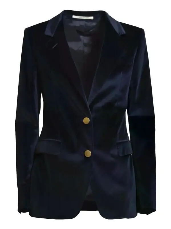 Tagliatore Button-fastening Velvet Blazer - Blue