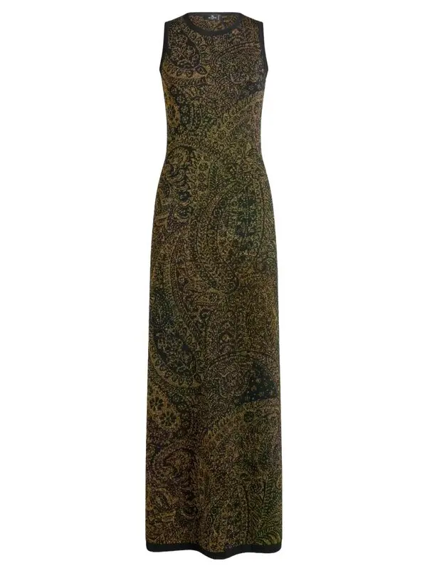 Etro Sleeveless Paisley Motif Maxi Dress - Black
