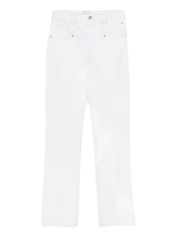 Isabel Marant Cotton Straight Leg Jeans - White