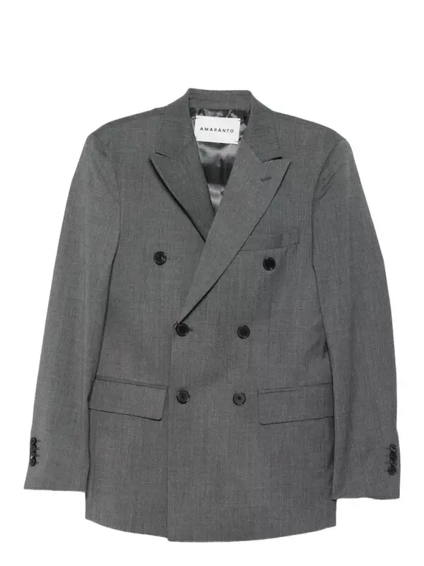AMARANTO Double-breasted Jacket - Grey