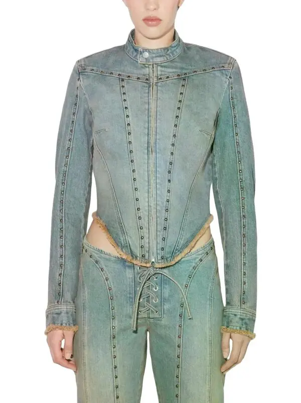 MISBHV Stud-embellished Denim Jacket - Blue