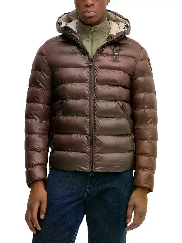 BLAUER. Padded Hooded Jacket - Brown