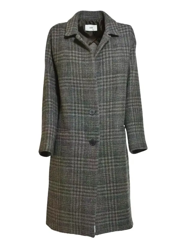 SOLOTRE Check-pattern Coat - Grey
