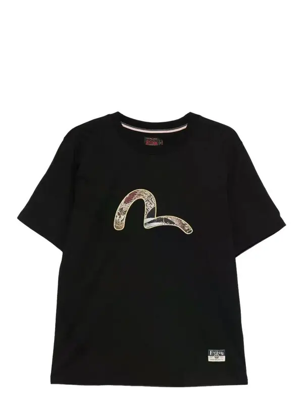 EVISU Seagull Brocade T-shirt - Black